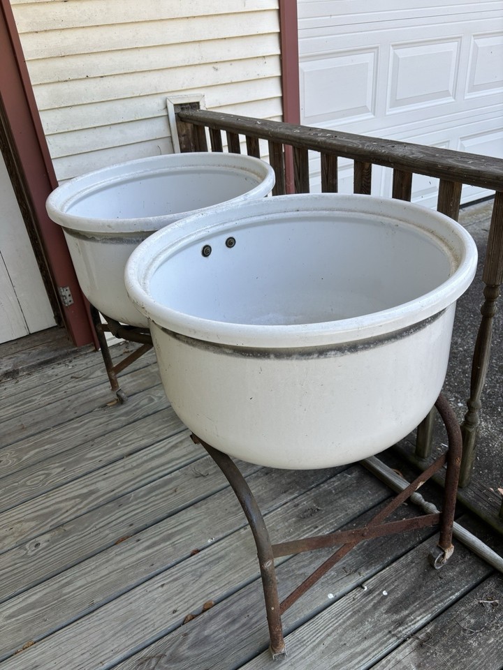 Antique Vintage Double Porcelain Wash Tubs-PICK-UP ONLY | eBay