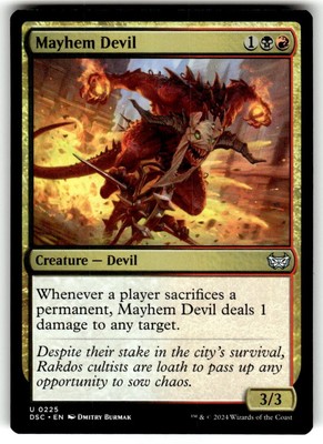 Mayhem Devil 0225 Non Foil Uncommon Duskmourn MTG Near Mint | eBay