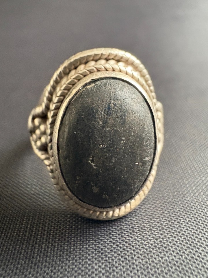 Vintage Silver Volcanic Stone Ring Handmade Filigree Ring Size 10 US | eBay