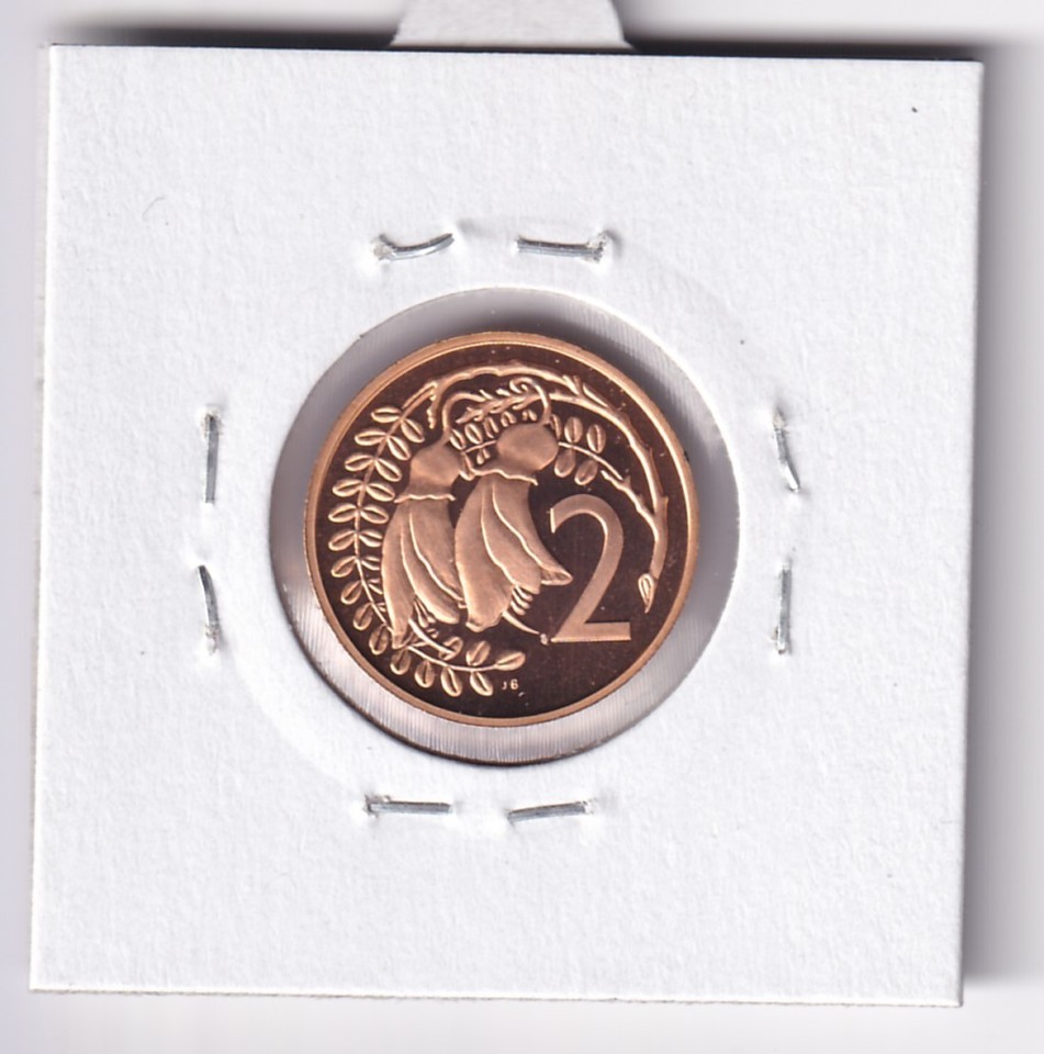 NEW ZEALAND PROOF: 1977 2 CENT COIN IN 2X2 HOLDER #2526 | eBay