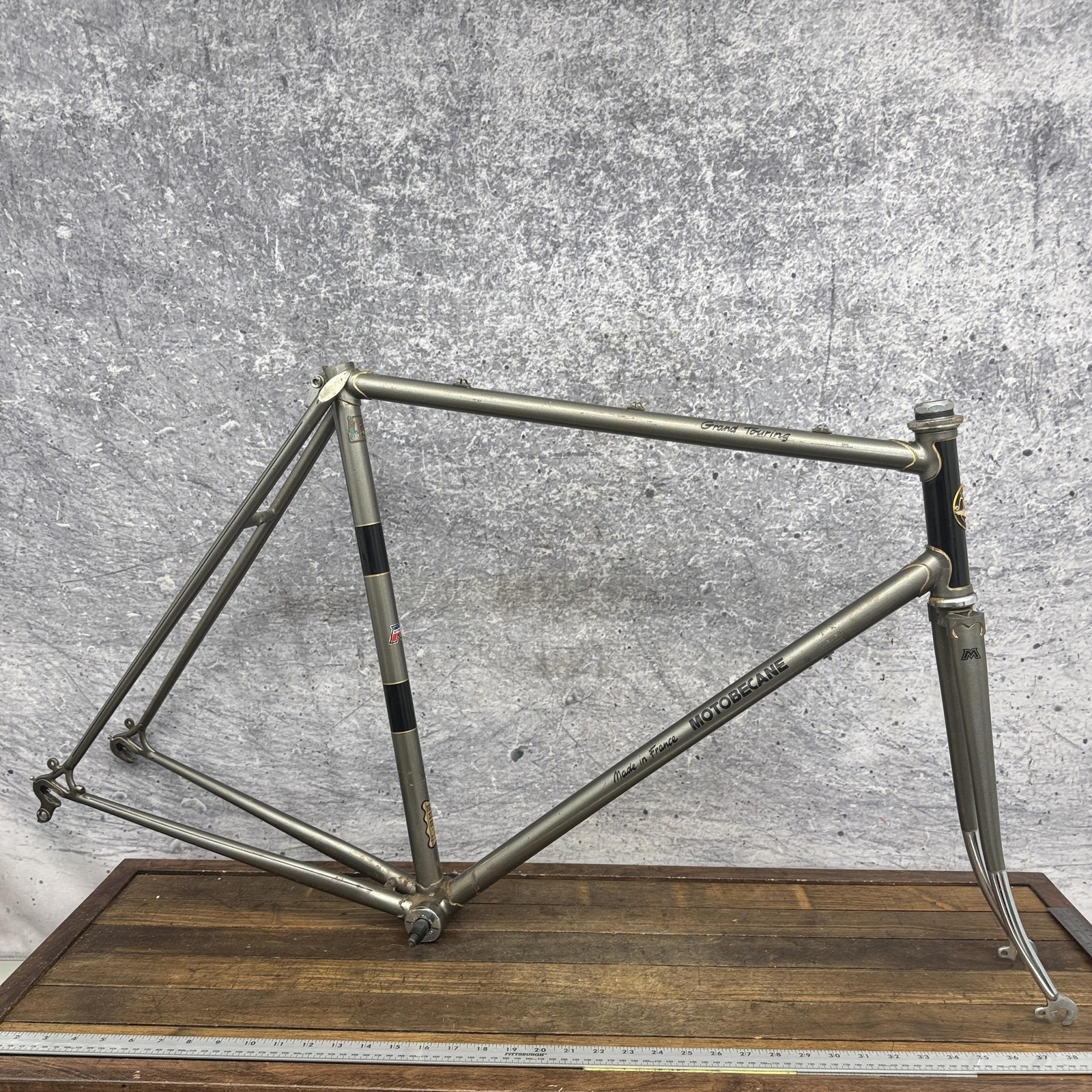 Vintage Motobecane Grand Touring Road Bike Frame 59cm Steel Silver 700c ...