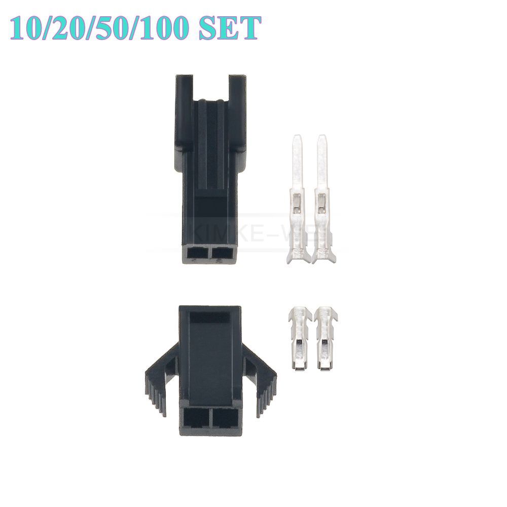 2 Pin/Way JST SM 2.5mm Male/Female Crimp Connector Kit (Plug+Socket ...