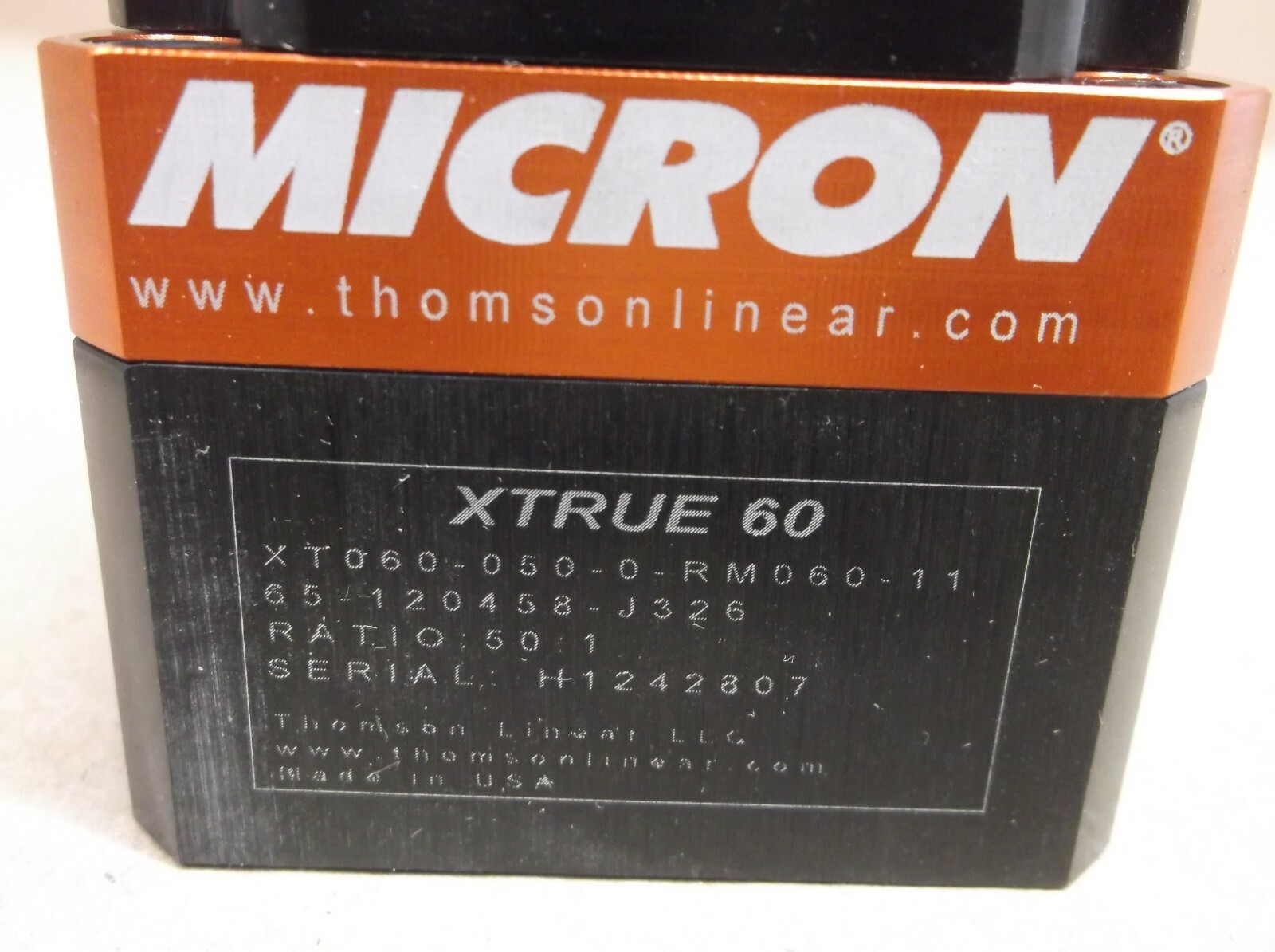 XT060-050-0-RM060-11 Thomson Micron XTRUE Planetary Gearbox 50:1 65 ...