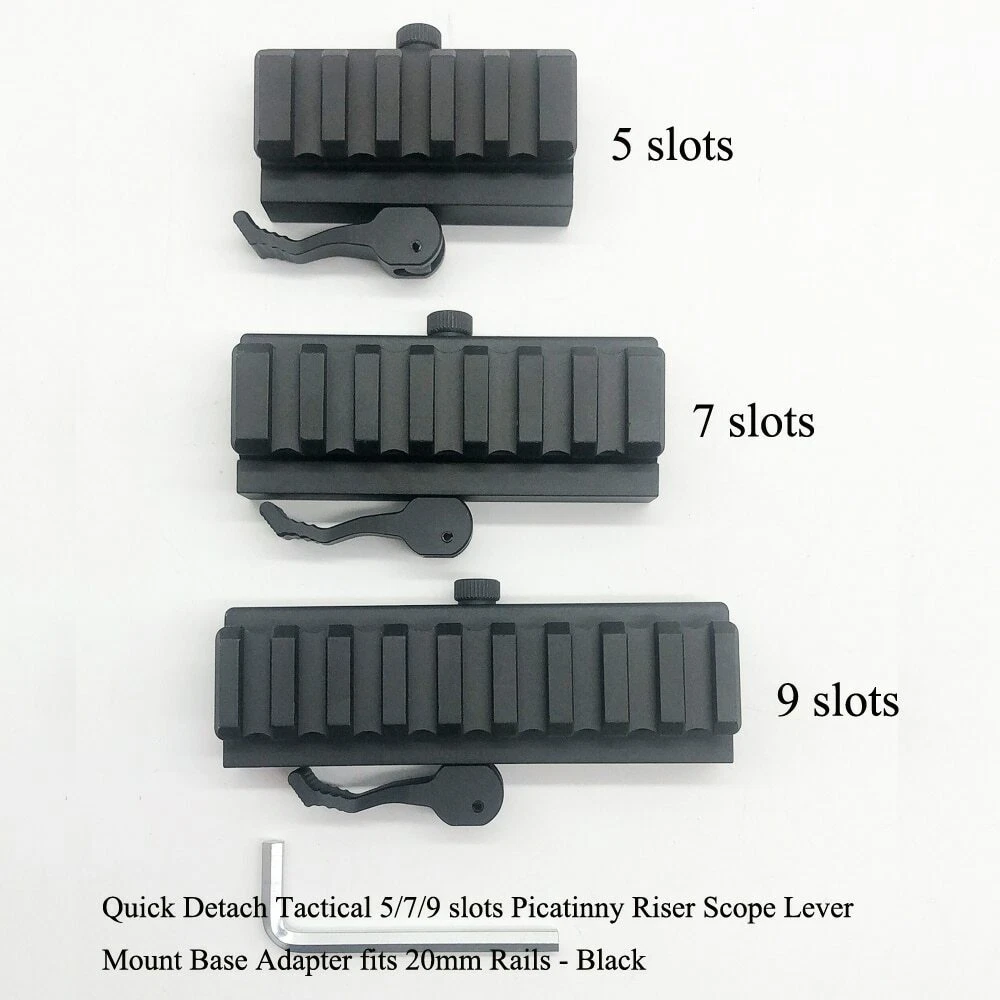 Quick Release Detach Scope Mount 20mm Weaver Picatinny Rail Adapter 5/7 ...
