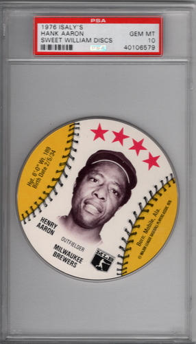 PSA 10 - 1976 Isaly's/Sweet William MSA Discs - Hank Aaron Milwaukee ...