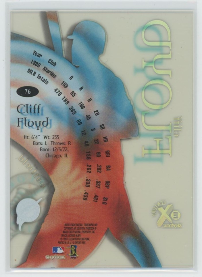 1999 SkyBox E-X Century Cliff Floyd Florida Marlins #76 | eBay