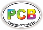 Panama City Beach Florida PCB Oval Bumper Sticker Helmet Sticker Euro ...