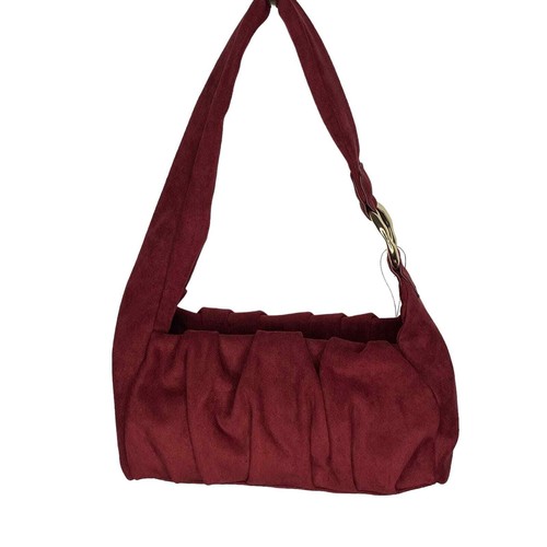 INC . Alesandrah NWT Women's Dark Cherry Red Shoulder Bag Pleated Zip ...