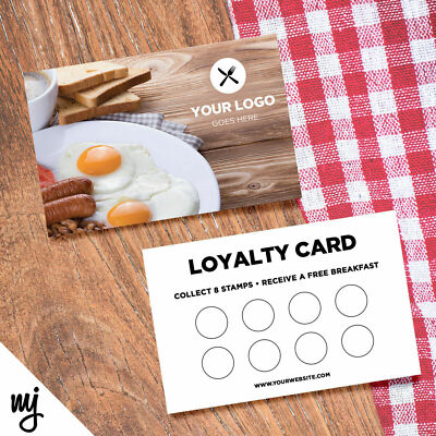 Custom Loyalty Card Printing | Breakfast Cafe Restaurant Takeaway ...