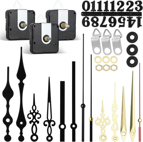 3PCS Silent Clock Mechanisms Battery Powered 5 Styles Clock Hands Clock ...