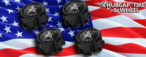 NEW American Force Metal Center Caps Floating Black Star - 10 Lug ...