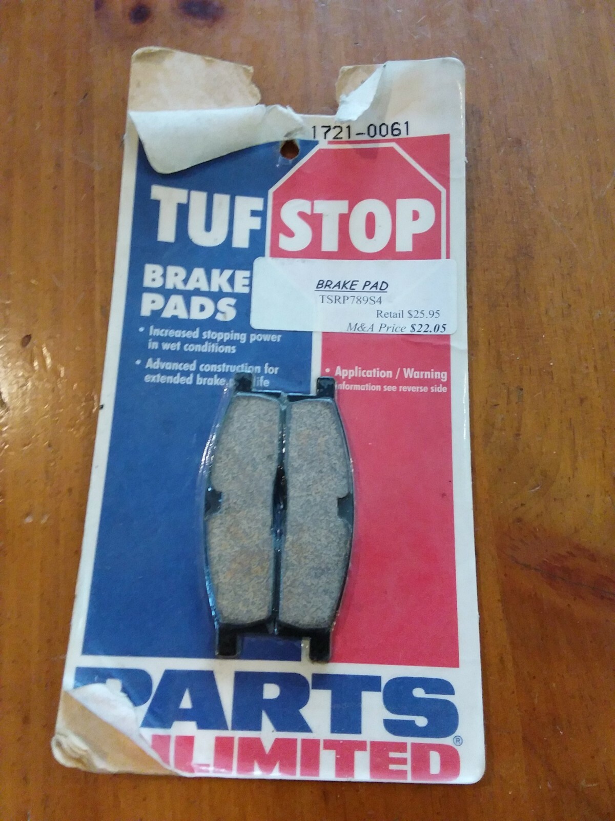 PARTS UNLIMITED TUFSTOP BRAKE PADS 1721-0061 TSRP789S4 Yamaha YZ TTR NS317 | eBay