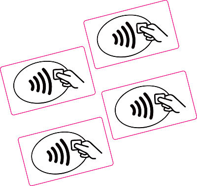 4 x Contactless Card Payment Vinyl Stickers 105x60mm Taxi Shop Business ...