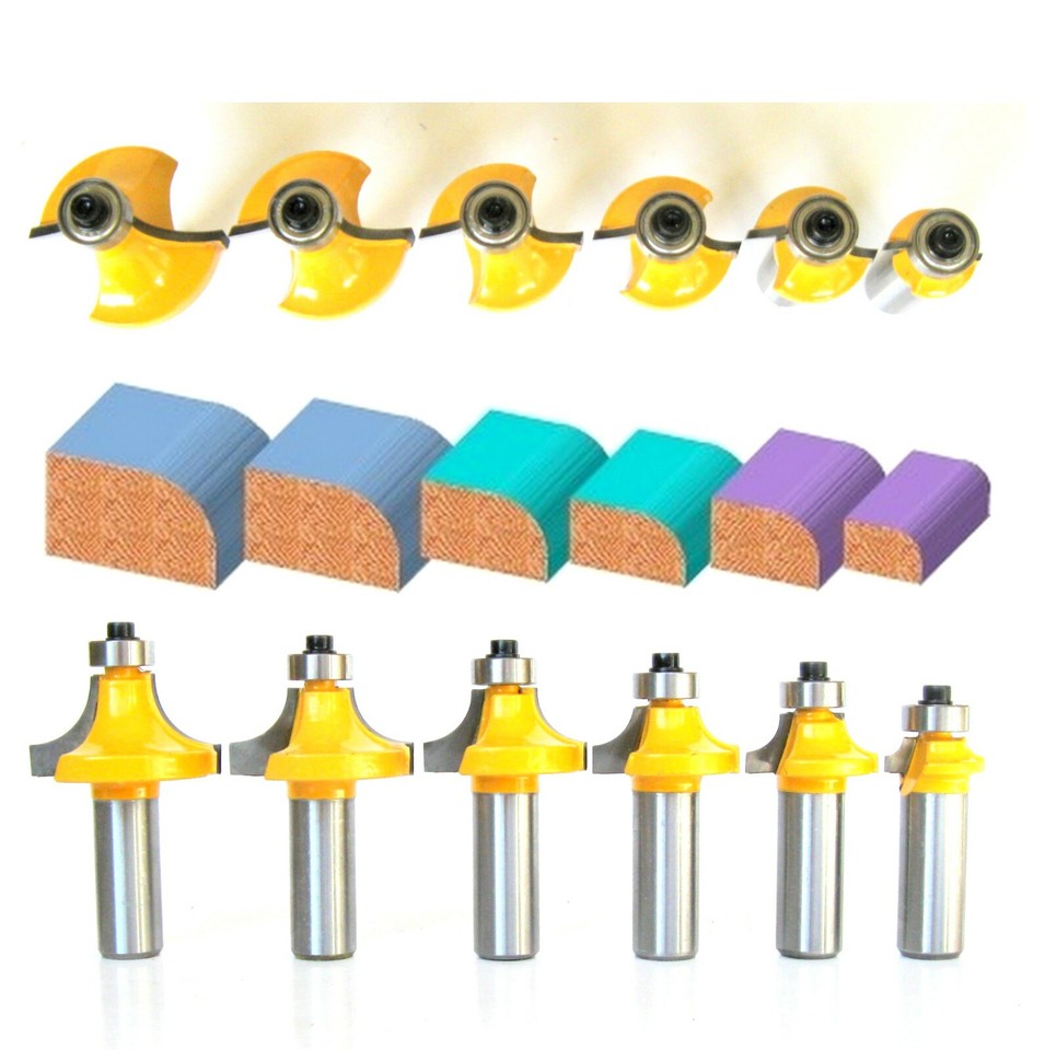 6pc 1/2 Shank Edge Forming Round Over Router Bit Set sct-888 | eBay