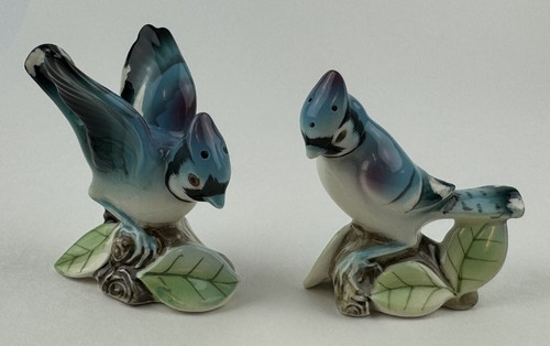Blue Jay Bird Salt And Pepper Shaker Set Bluebird Japan Vintage | eBay