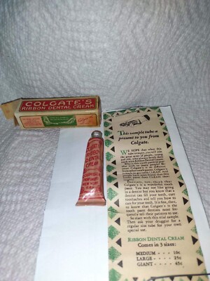 Vintage Colgate Ribbon Dental Cream Sample | eBay