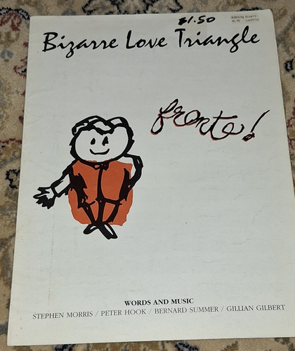 BIZARRE LOVE TRIANGLE FRENTE NEW ORDER COVER SHEET MUSIC FREE DOMESTIC ...