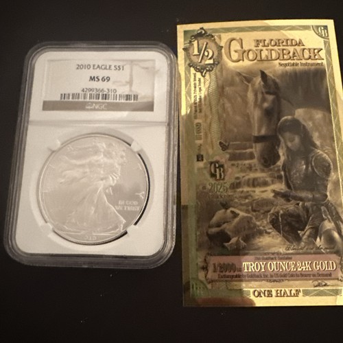2010 American Silver Eagle NGC MS 69 and 1/2 Florida gold back | eBay