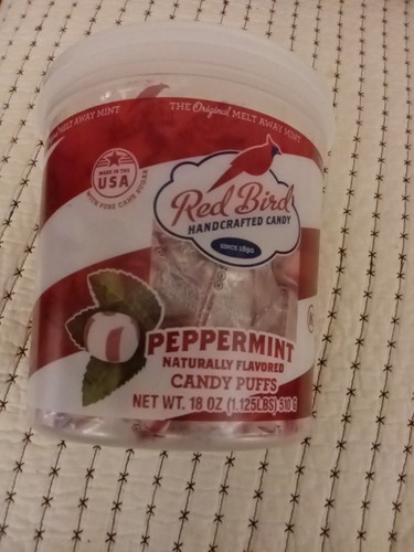Red Bird soft peppermint puffs - 18oz bucket of individually wrapped ...