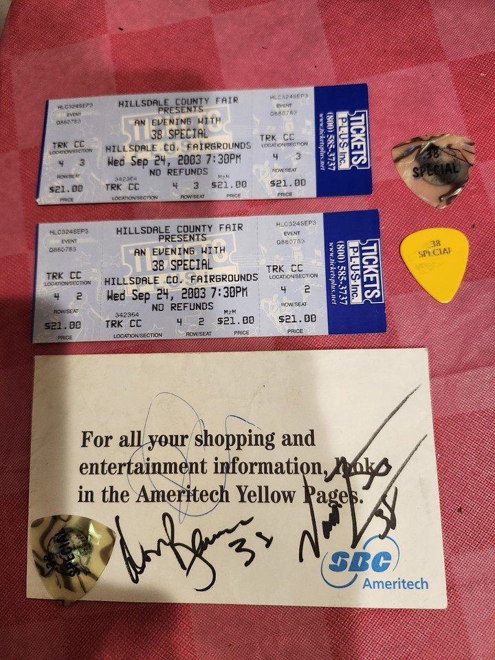 Old Concert Ticket Stubs And Picks. 38 Special | eBay