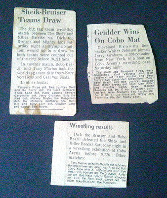 NWA Detroit Wrestling - 3 Newspaper Clippings (1970s) Sheik Bruiser ...