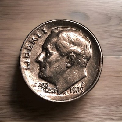 1985 p Roosevelt dime struck through grease error OBV. | eBay
