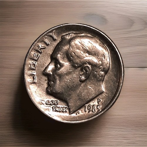1985 p Roosevelt dime struck through grease error OBV. | eBay