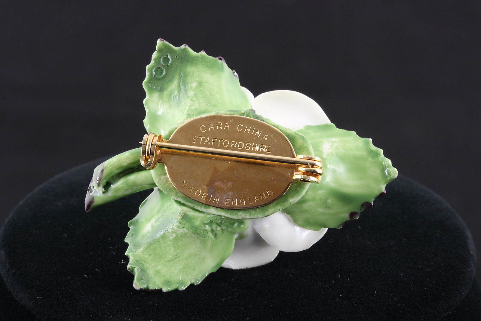 CARA CHINA STAFFORDSHIRE MADE IN ENGLAND FLOWER BROOCH SIGNED FASHION ...