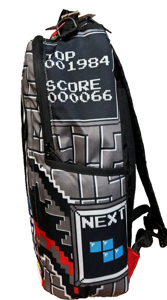 Sprayground Shark In Paris Tetris Retro Books Bag School Laptop Black ...