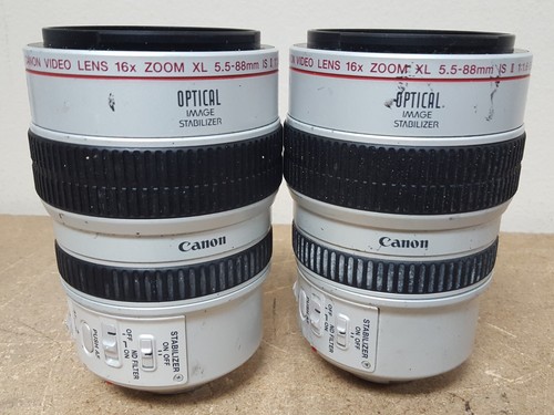 Lot of 2- Canon 16x XL Zoom 5.5-88mm IS II F/1.6-2.6 Vid Lens Opt Img ...