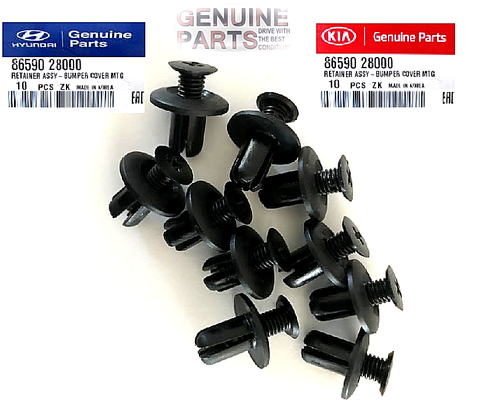 10pc OEM Hyundai Kia Push Bumper Clip Fastener Retainers Hood Liner ...