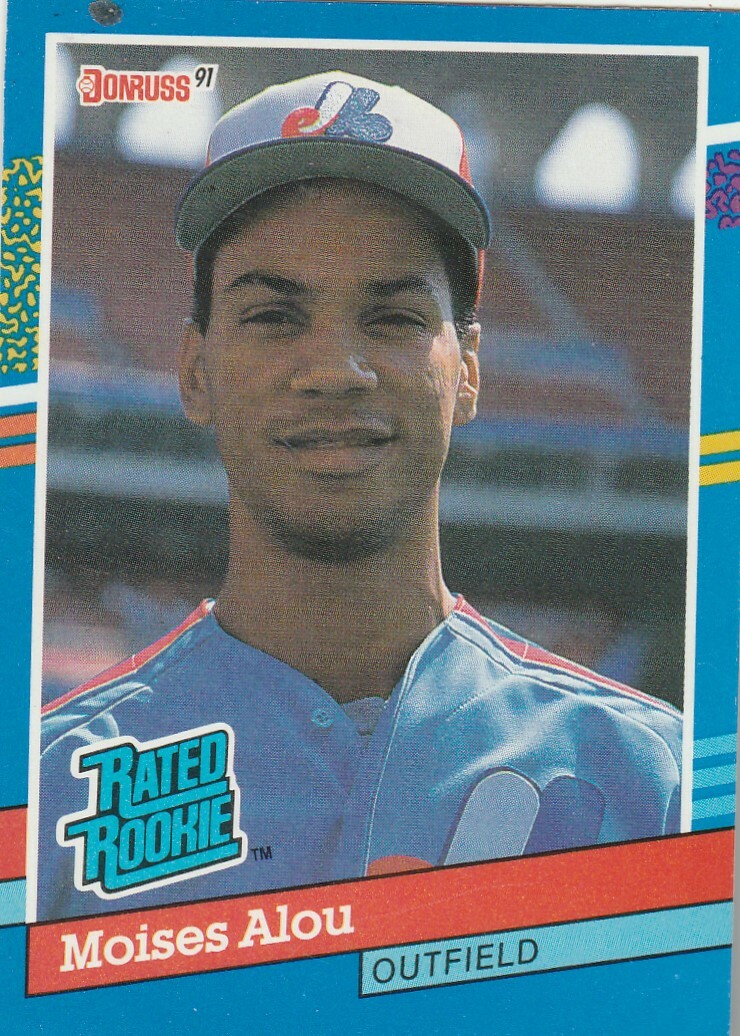 FREE SHIPPING-MINT-1991 Donruss #38 Moises Alou Expos RATED ROOKIE ...