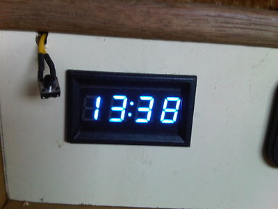 12v Blue Digital Clock with Memory Marine Boat Camper Caravan car Free ...