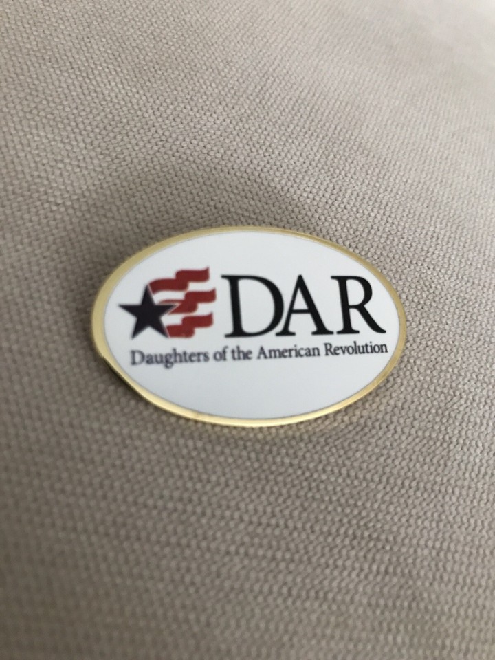 DAR Daughters of the American Revolution Oval Logo Flag Star Pin - NEW ...