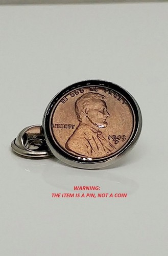 1943 Lincoln Cent (Copper),Tie Clip, Lapel Pin or Hat Pin Penny Cent ...