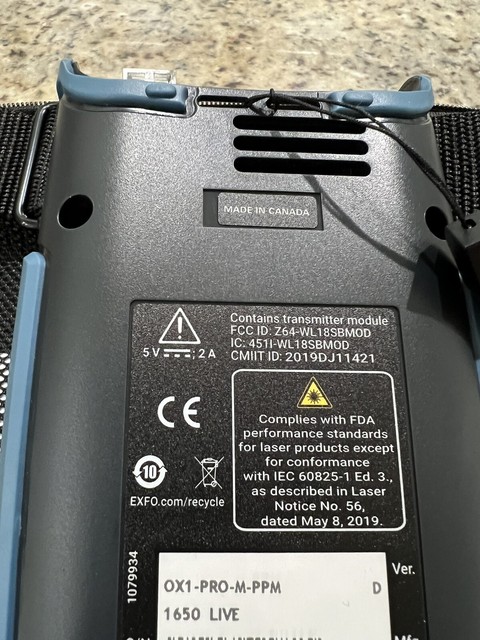 Exfo OX1-PRO-M-PPM 1650nm Optical Fiber Multimeter Power Source Loss ...