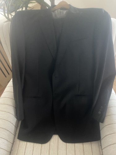 Elegant Black Linen, 44R Super 150S mens suit | eBay