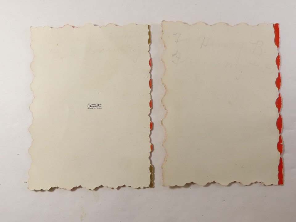 2 Antique Valentine Card Paper Cut Victorian 1920s Boy Girl Lot C8013 ...