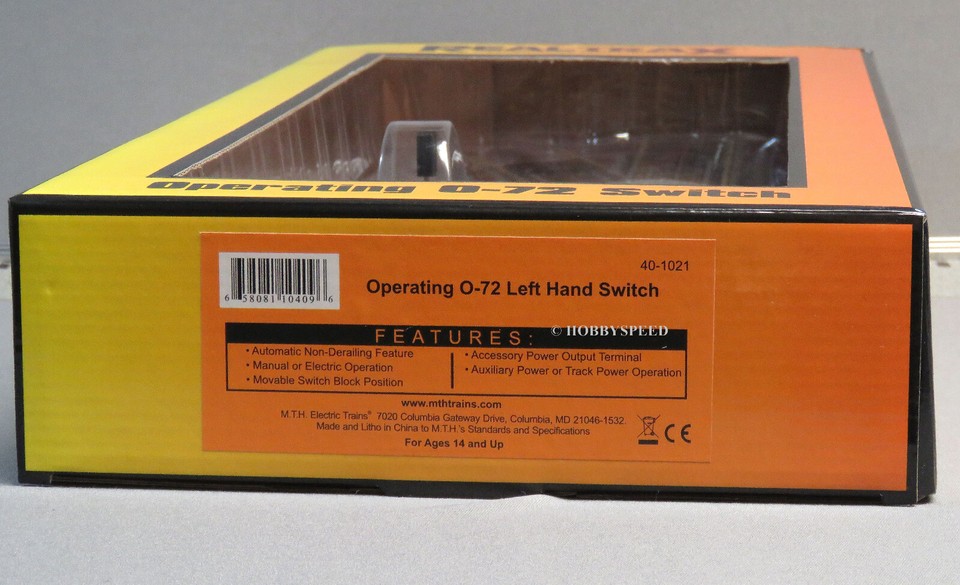 MTH REALTRAX O72 LEFT HAND SWITCH O GAUGE track turnout railroad 40 ...