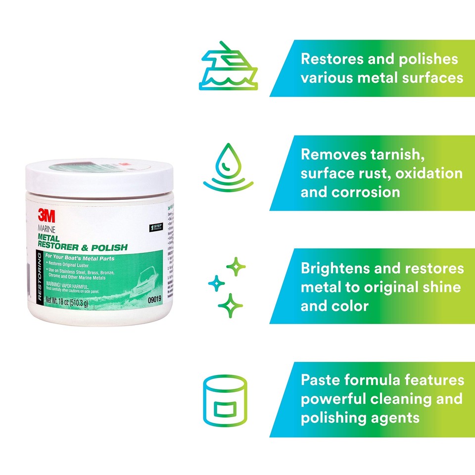 3M Metal Restorer and Polish, 09019, 18 oz Paste | eBay
