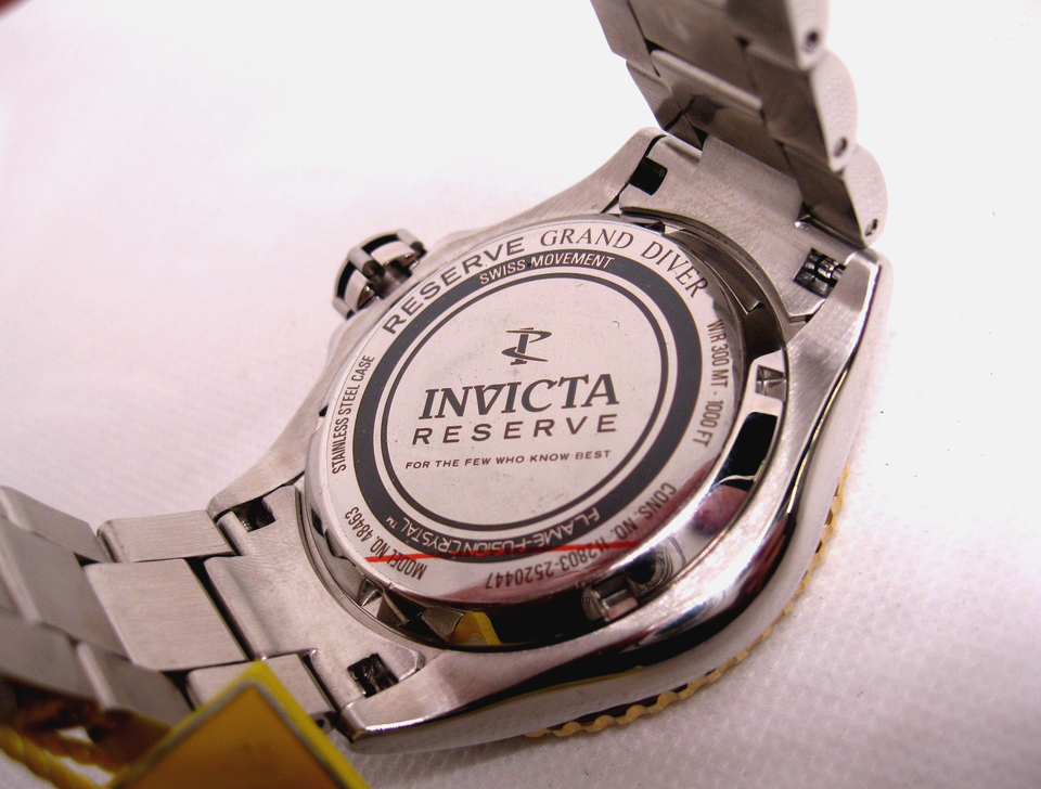Invicta Reserve Grand Diver MOP Dial Silver Tone Men's 52MM Swiss Watch ...