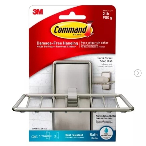 3M Command Bath Satin Nickel Soap Dish | eBay