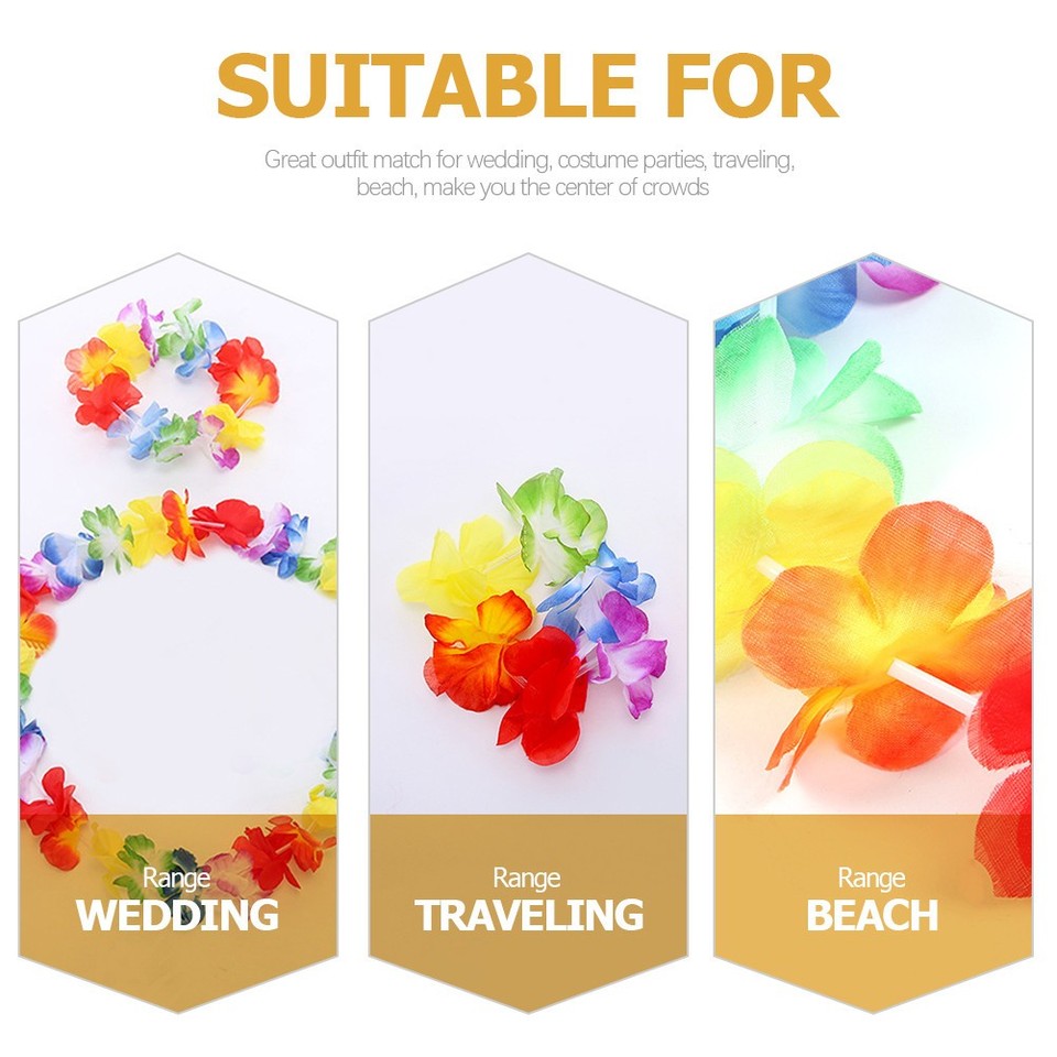 Hawaiian Skirt Colorful Plastic Luau Party Costume Photo Prop Kit | eBay UK