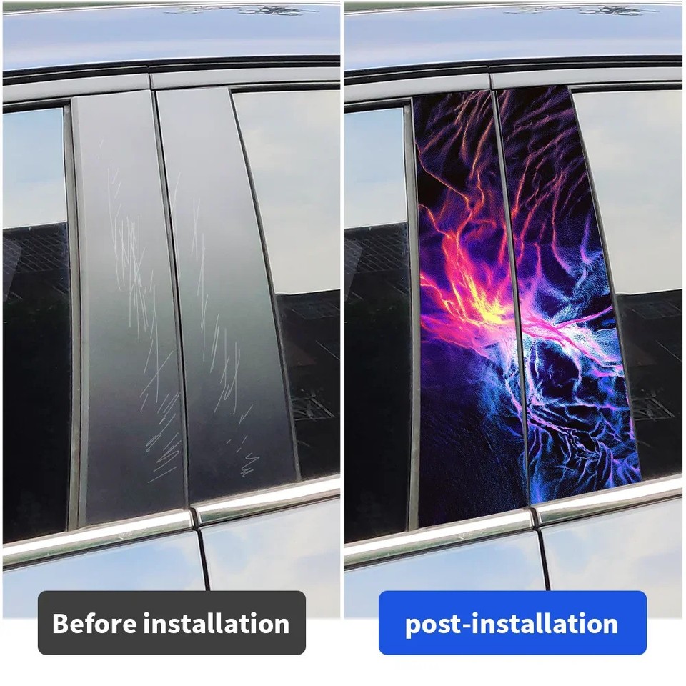 2P Light Effects Car B-pillar Vinyl Decals Waterproof Auto Center ...