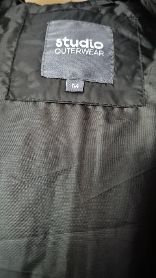 Padded Mens Coat Size Med, Blue & Black Zip Fastening, 2 Pockets ...