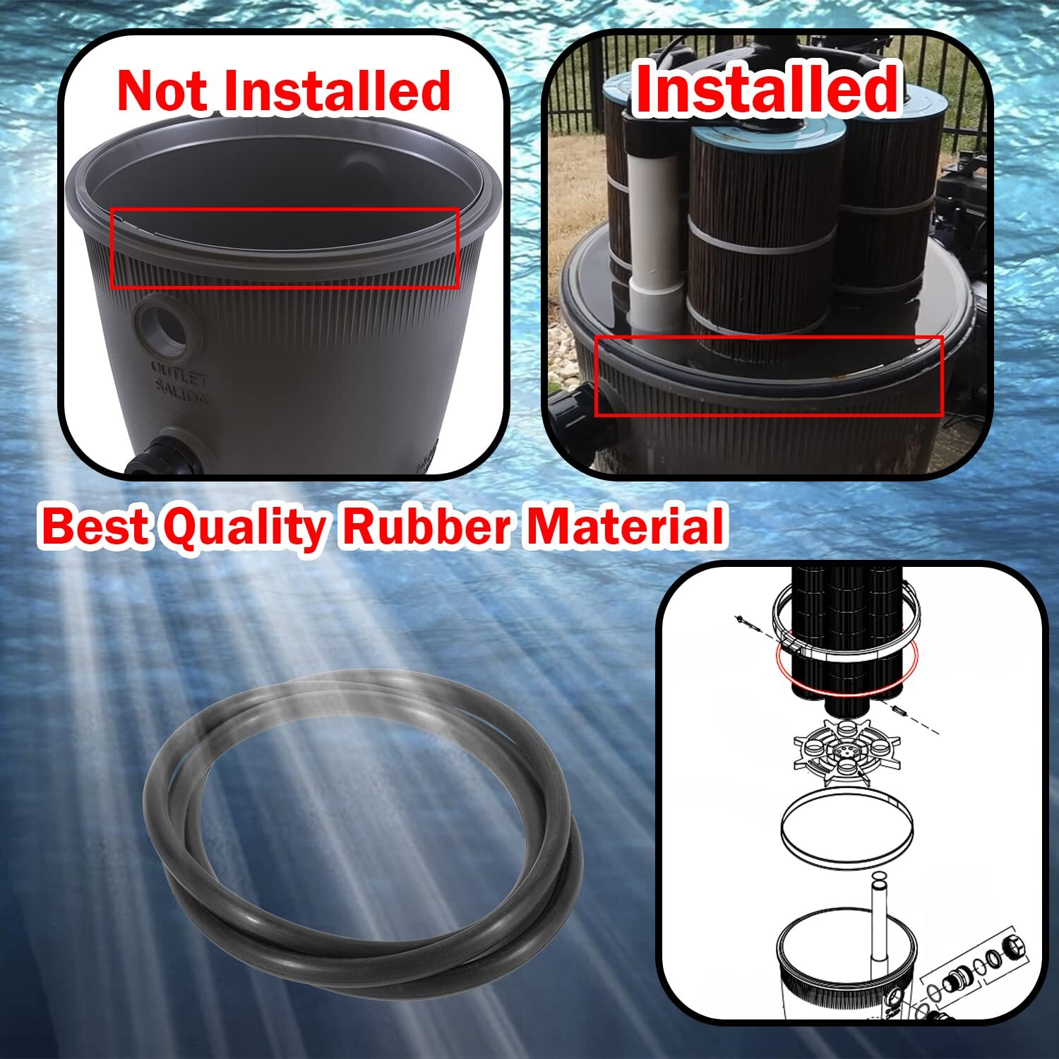 Replace For Zodiac Jandy DEL DEV CL CV Pool Filter Lid Tank O-ring ...