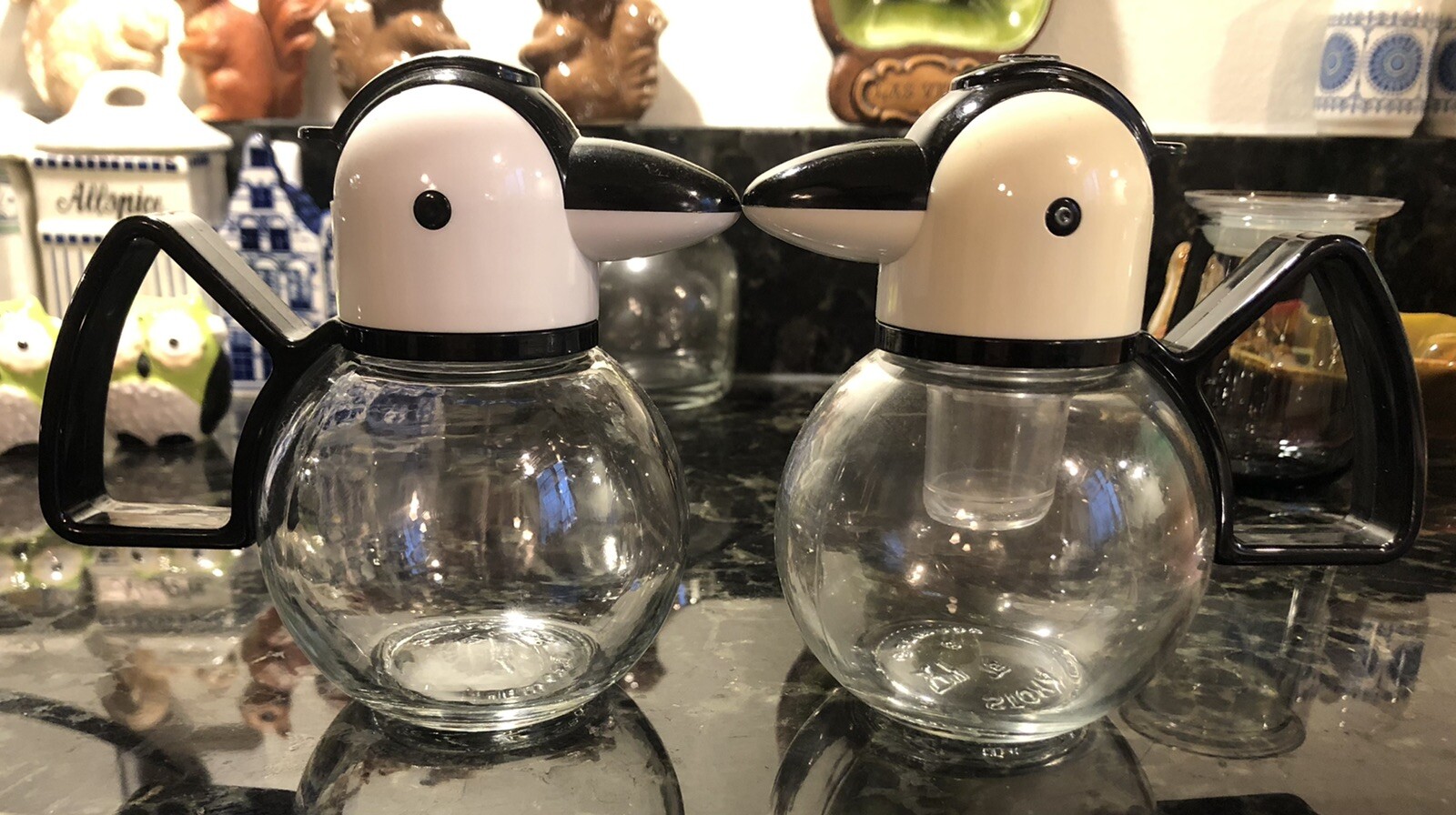 Pair of Vintage Penguin Creamer or Syrup and Sugar Dispensers Stoha ...
