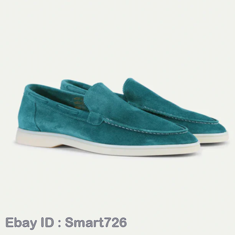 Classic Fashion Suede Slip-On Flat Casual Shoes Lazy Loafers Flat Men's ...