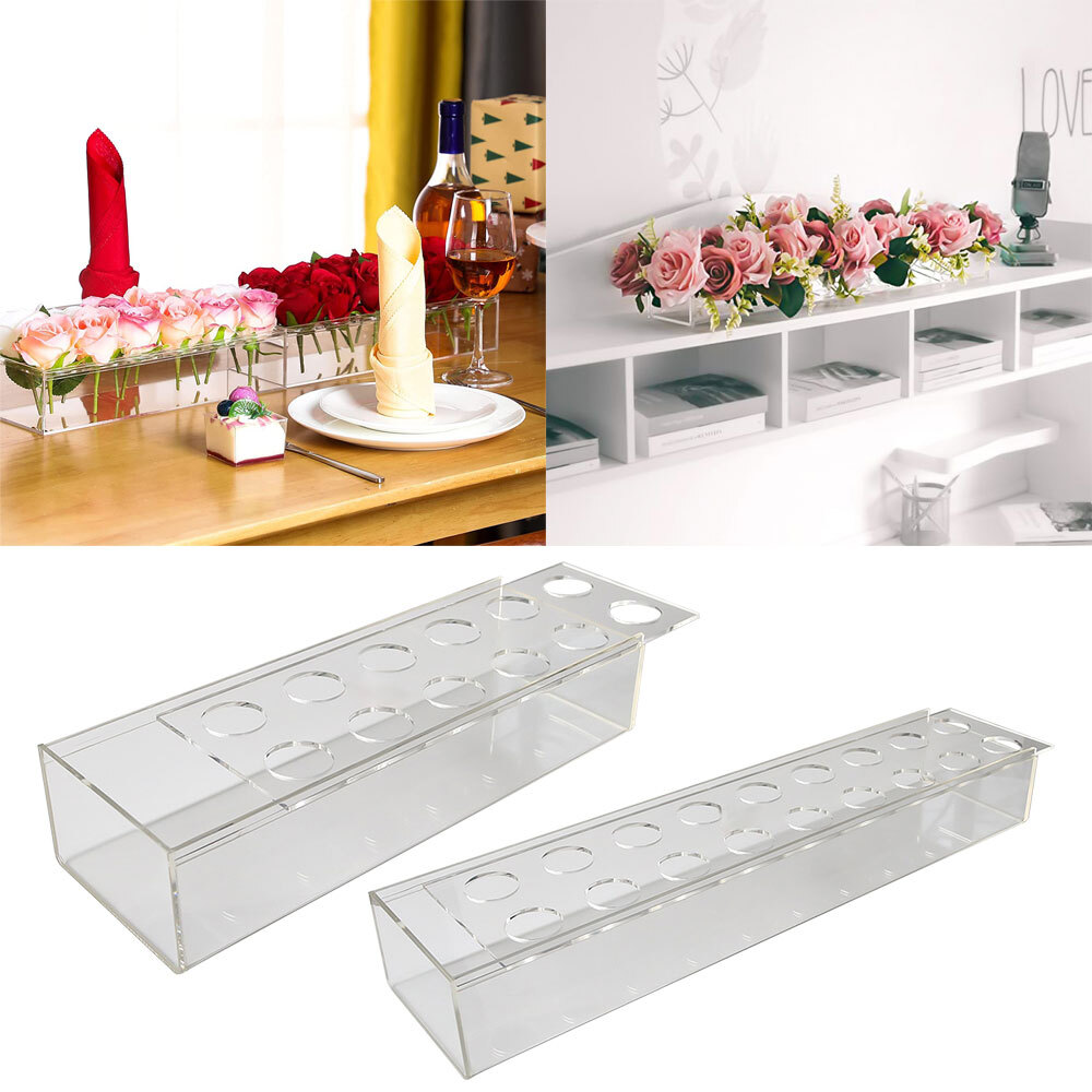 Acrylic Flower Vase Rectangular Floral Centerpiece For Home Wedding ...