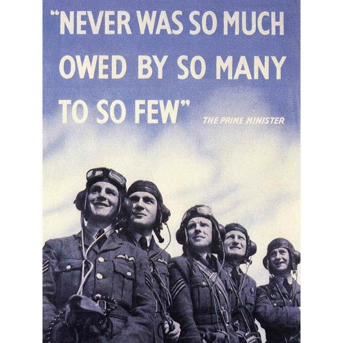 PROPAGANDA WAR WWII UK CHURCHILL PILOT BATTLE BRITAIN QUOTE POSTERPRINT ...